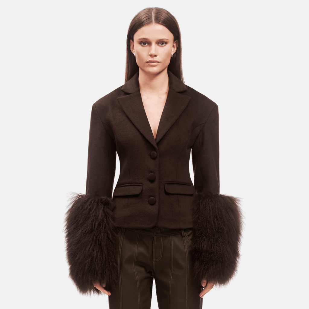 FRANCES Wool Blazer | Wool Blazer with Fur | OW Collection
