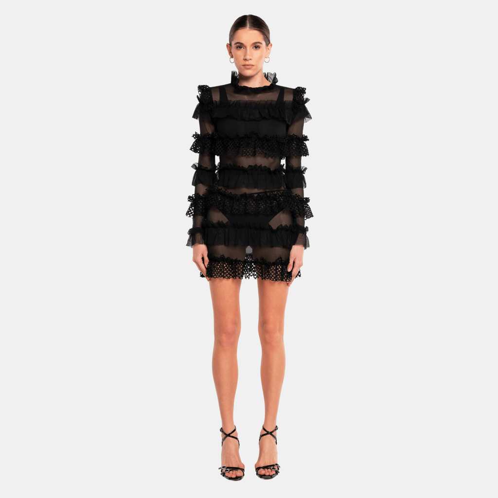 GRACE Dress | Black Lace High Neck | OW Collection